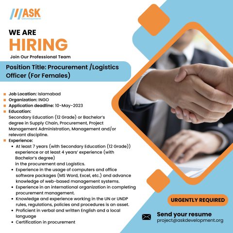 Procurement Logistics Officer(Female) - ASK Development