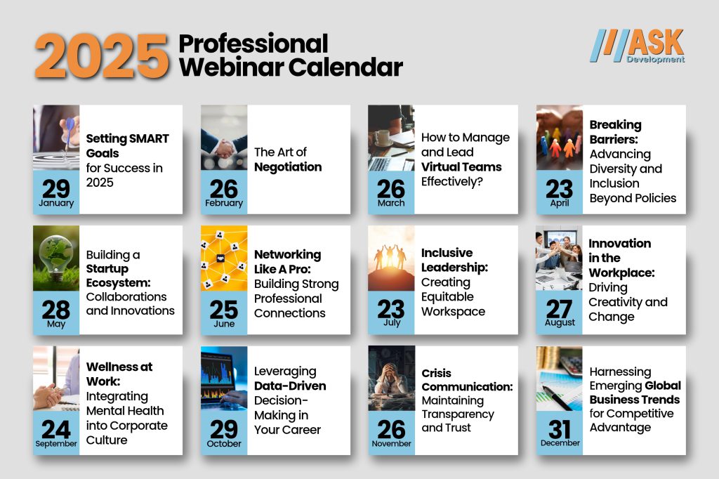 Webinar Calendar 2025 - ASK Development